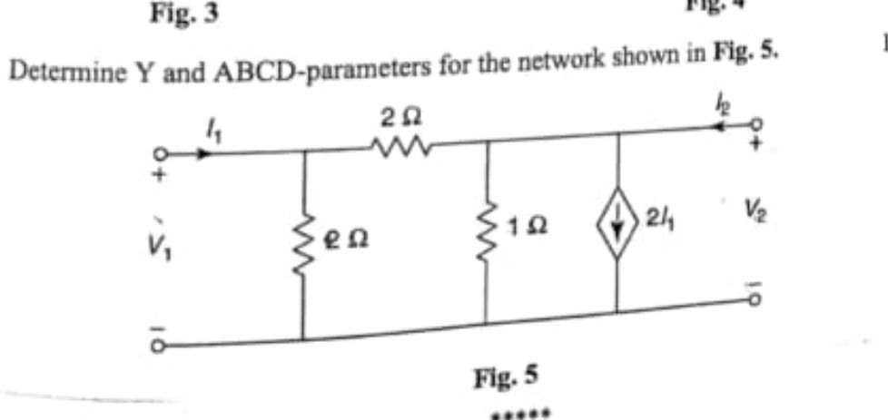 Determine Y and ABCD-parameters for the | StudyX