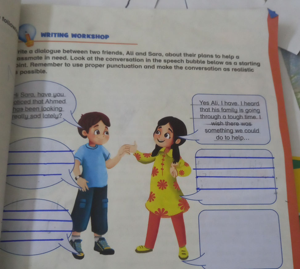 Write a dialogue between two friends, Ali | StudyX