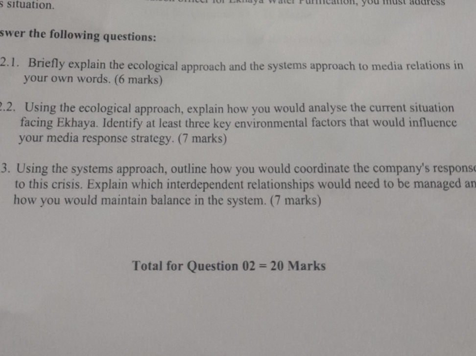 swer the following questions: 2.1. Briefly | StudyX