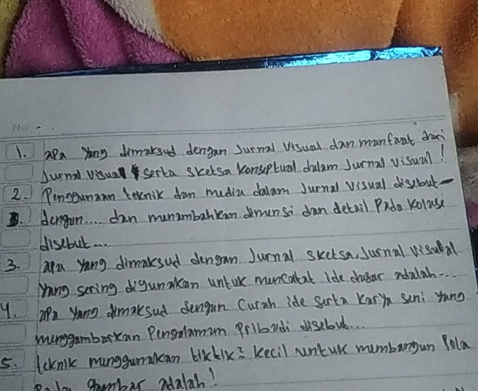 1. apa yang dimaksud dengan Jurnal Visual | StudyX