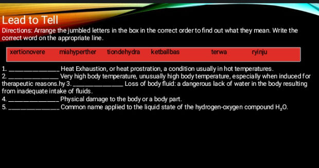 Directions: Arrange the jumbled letters in | StudyX