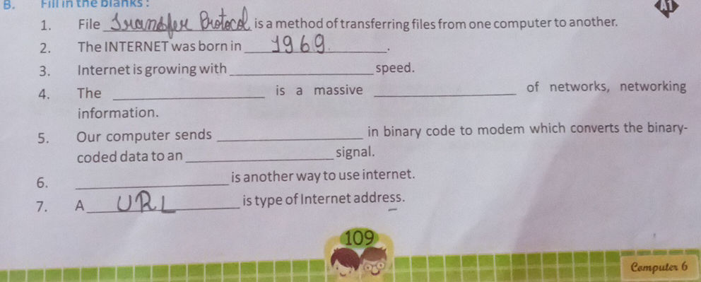 B. Fill in the blanks: 1. File Transfer | StudyX