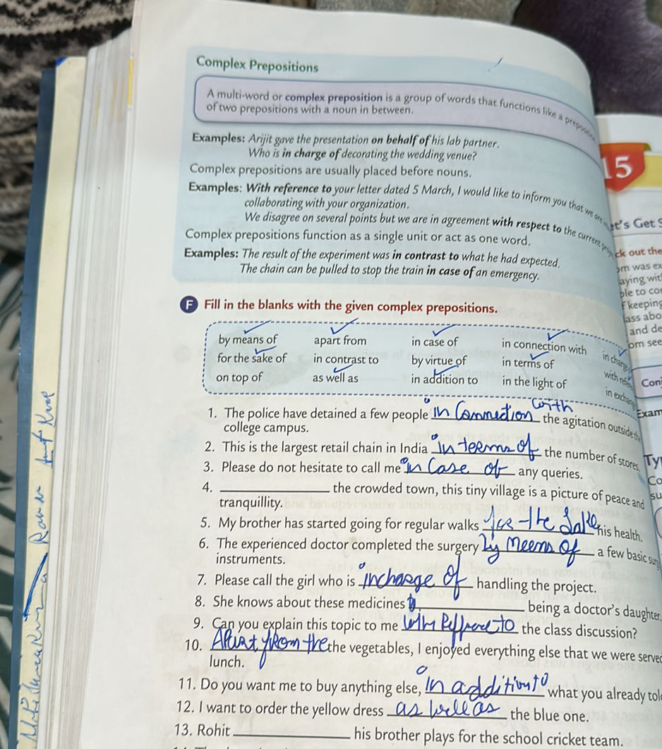 Fill in the blanks with the given complex | StudyX