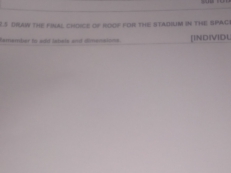 2.5 DRAW THE FINAL CHOICE OF ROOF FOR THE | StudyX