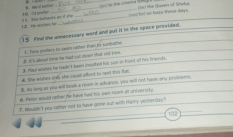 15 Find the unnecessary word and put it in | StudyX