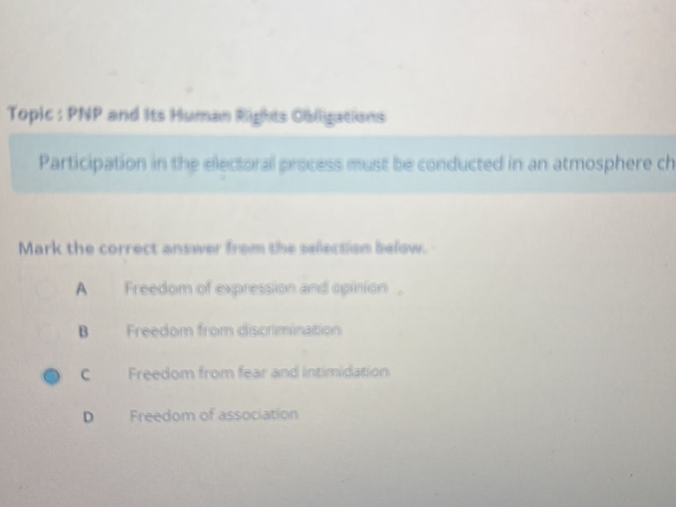 Participation in the electoral process must | StudyX