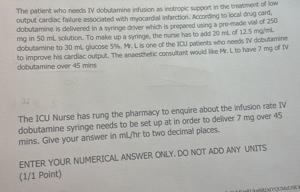 The ICU Nurse has rung the pharmacy to | StudyX