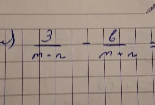 Simplify the expression: (3/(m-n)) - | StudyX