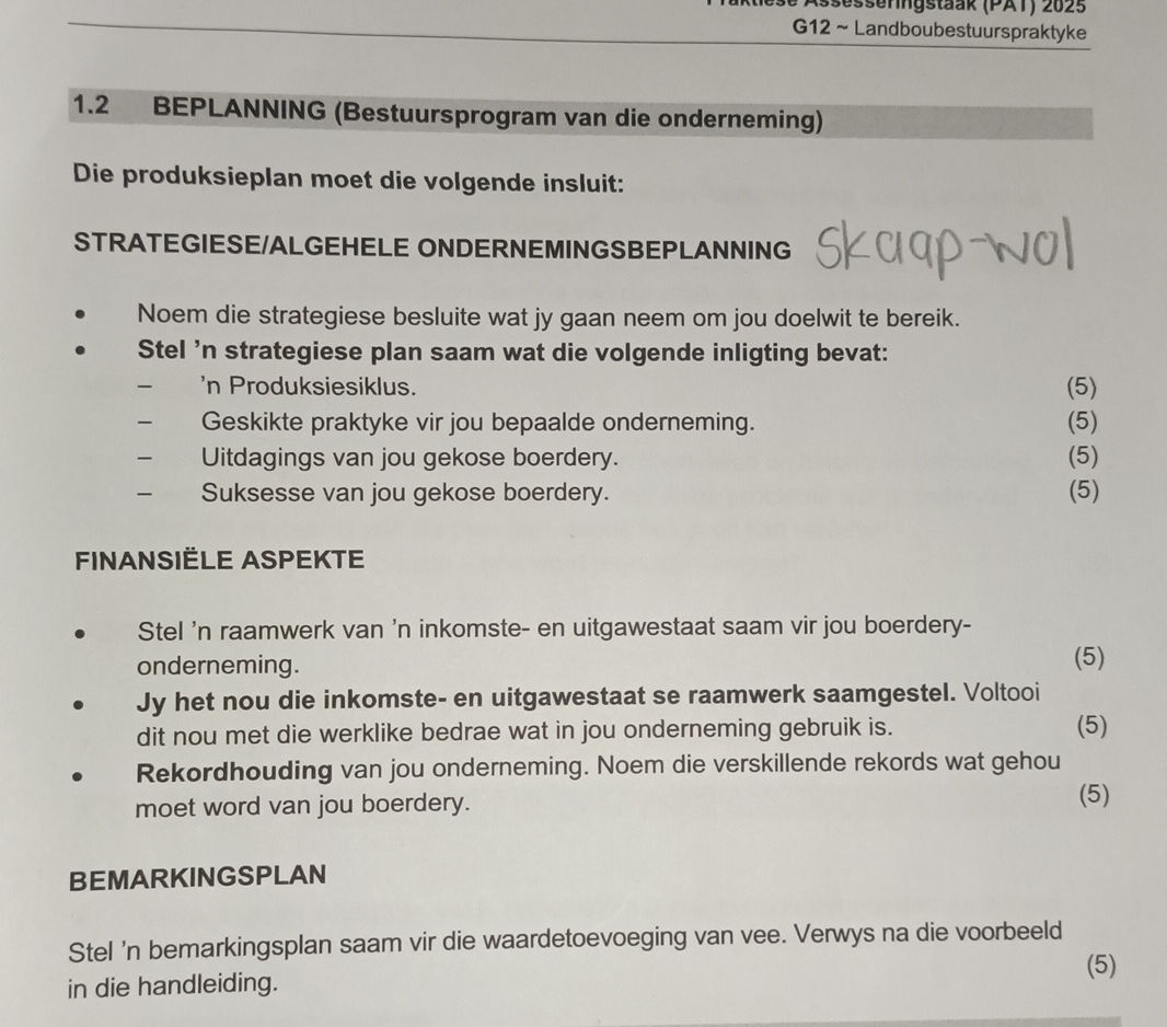 2 BEPLANNING (Bestuursprogram van die
