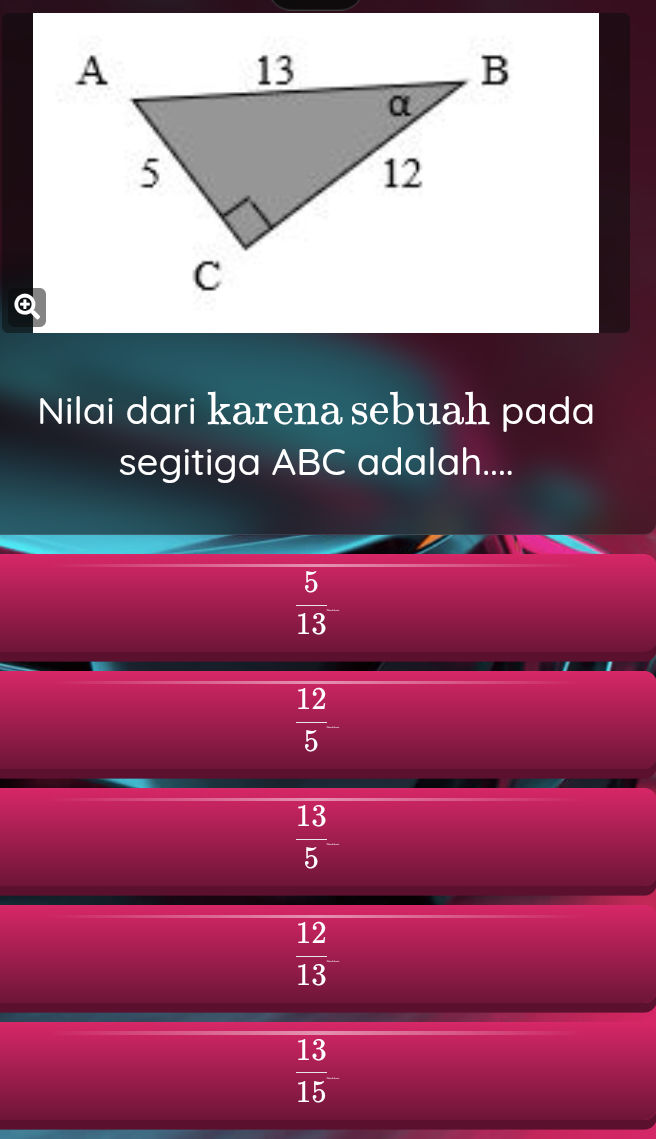 Nilai dari karena sebuah pada segitiga ABC | StudyX