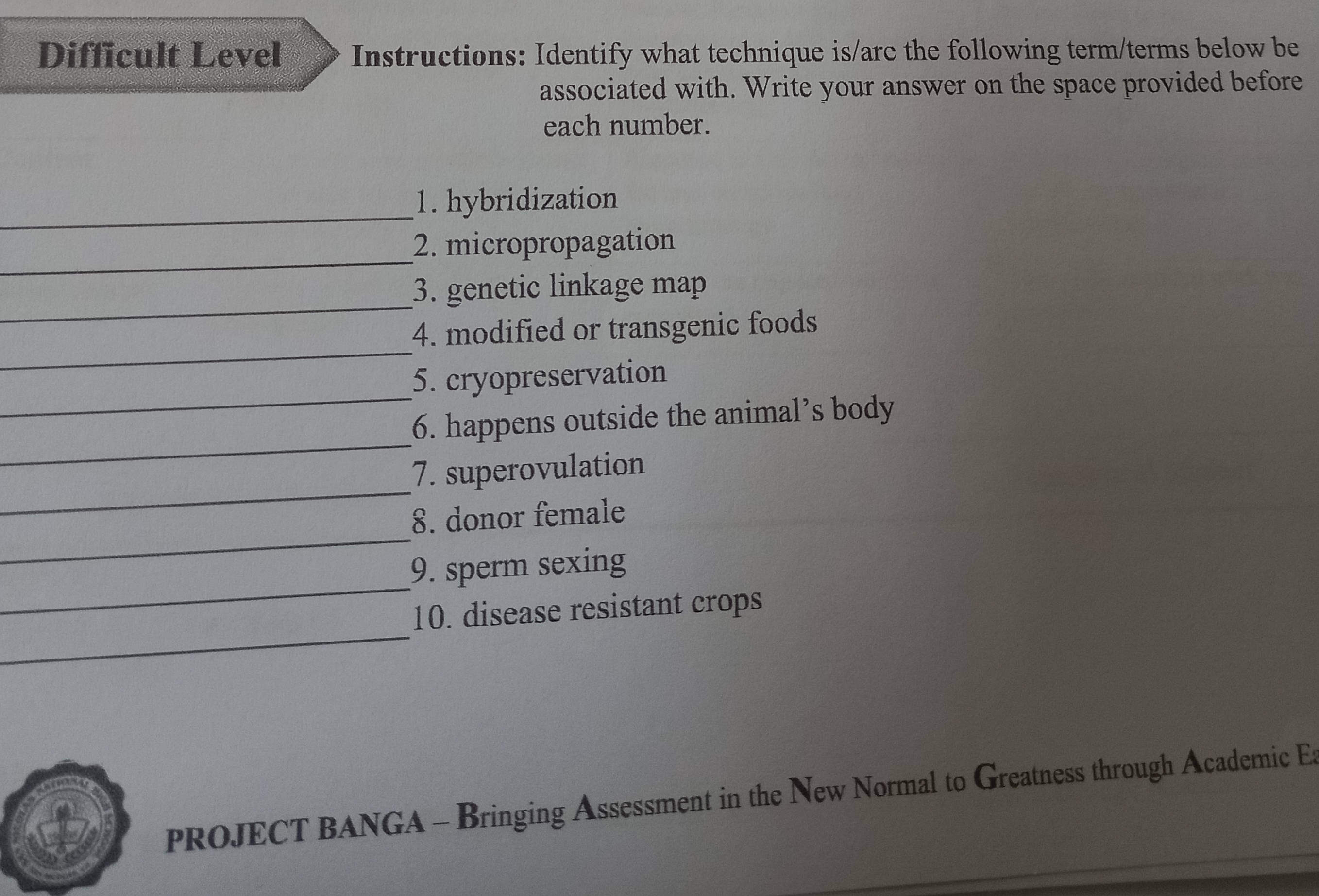 Instructions: Identify what technique is/are | StudyX