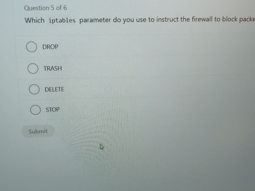 Which iptables parameter do you use to | StudyX