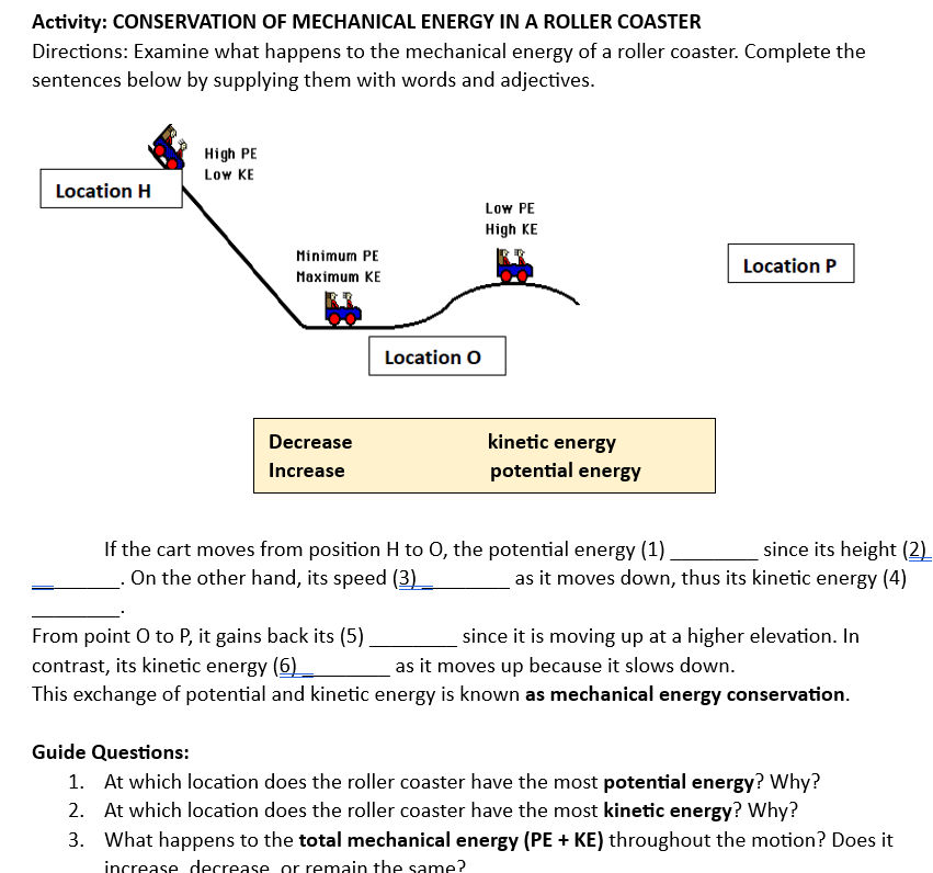Activity: CONSERVATION OF MECHANICAL ENERGY | StudyX