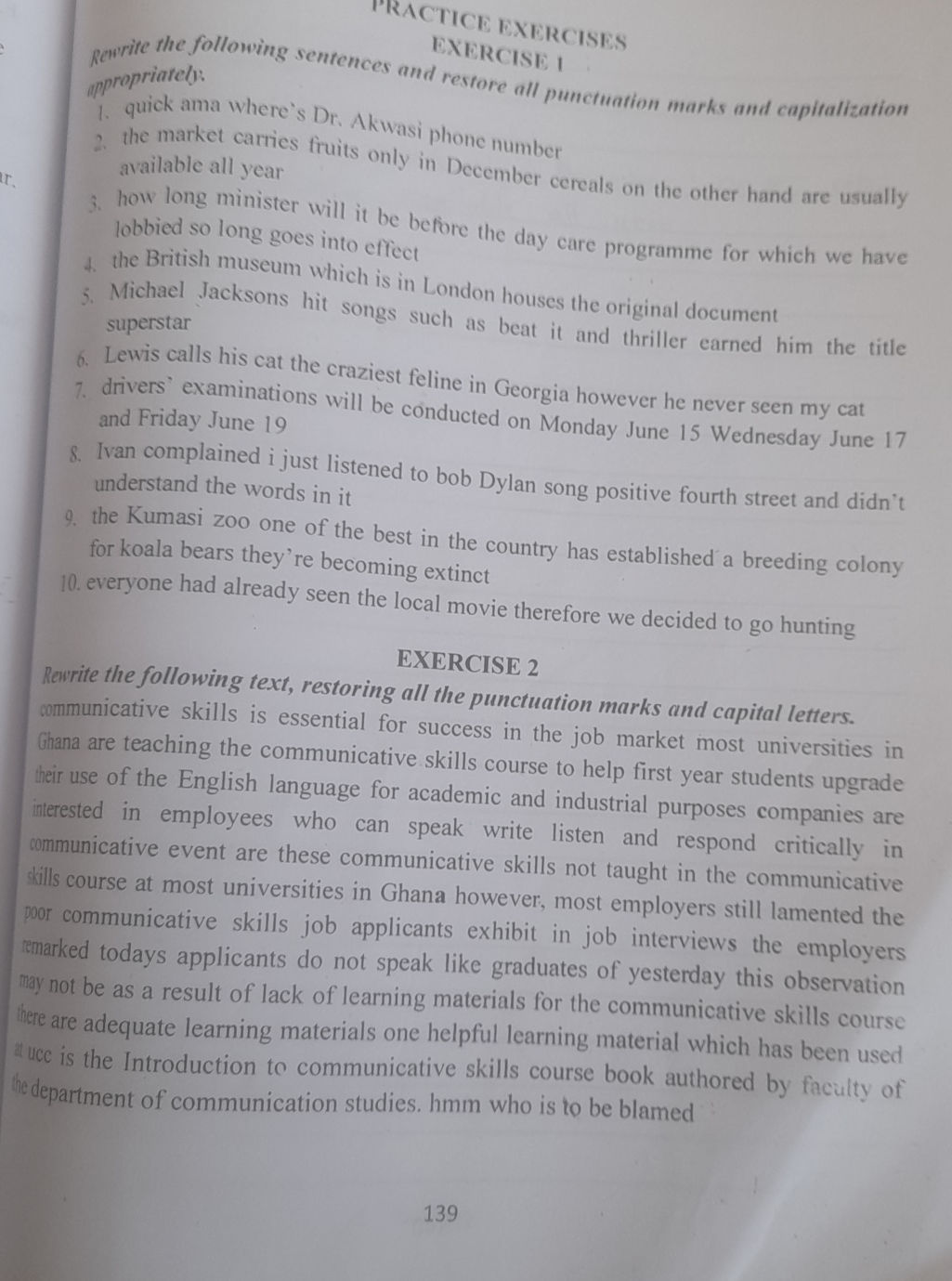 EXERCISE 1 Rewrite the following sentences | StudyX