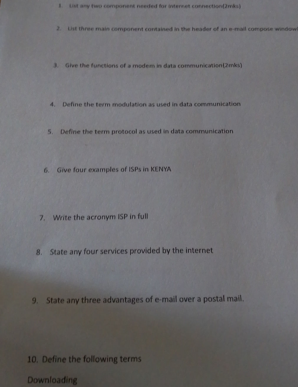 1. List any two component needed for | StudyX