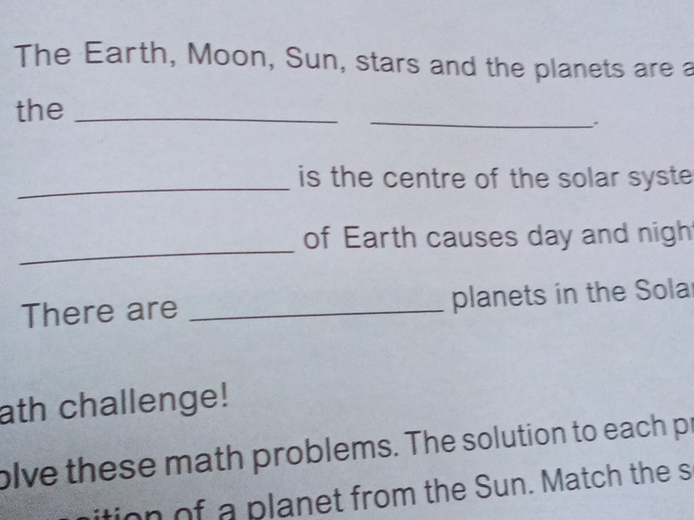 The Earth, Moon, Sun, stars and the planets | StudyX