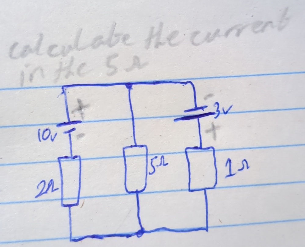 calculate the current in the 5 $ $ [Circuit | StudyX