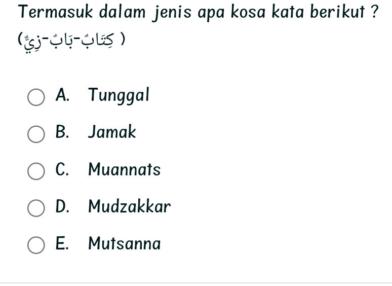 Termasuk dalam jenis apa kosa kata berikut ? | StudyX