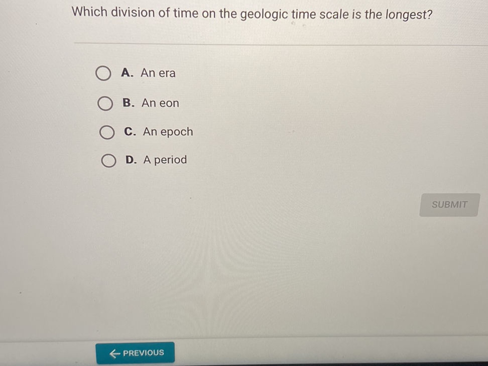Which division of time on the geologic time | StudyX