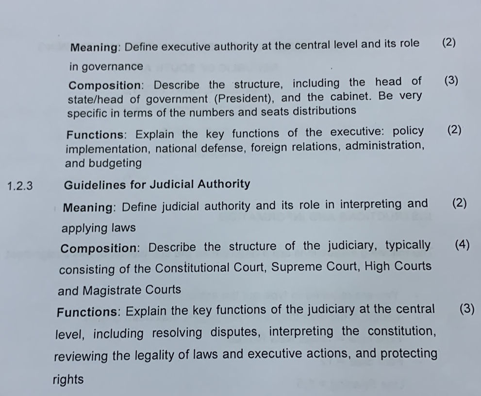 Meaning: Define executive authority at the | StudyX