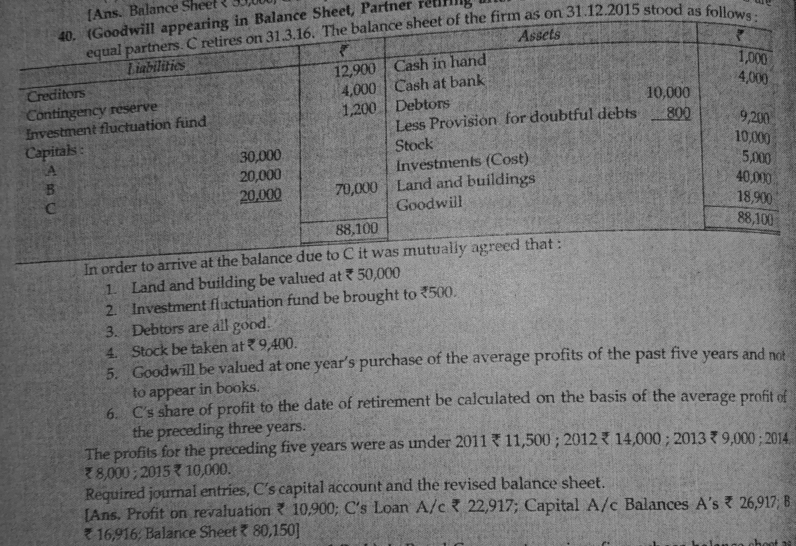 40. (Goodwill appearing in Balance Sheet, | StudyX