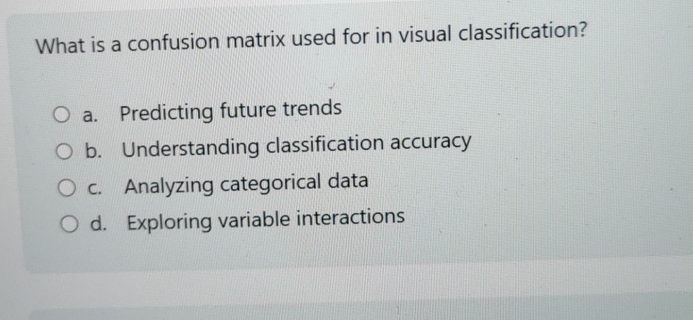What is a confusion matrix used for in | StudyX