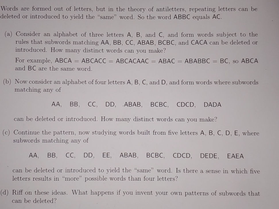 (a) Consider an alphabet of three letters A, | StudyX