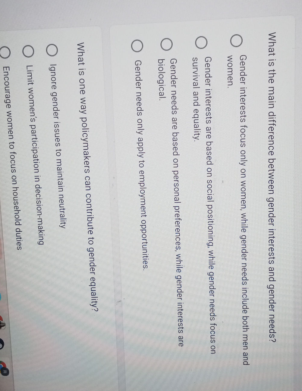 What is the main difference between gender | StudyX