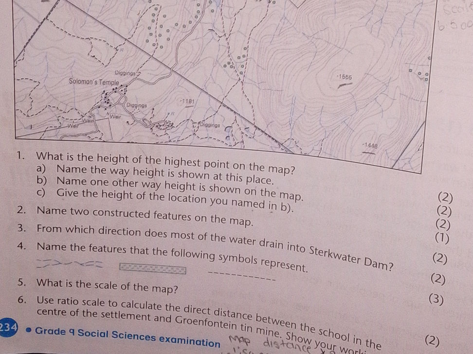 1. What is the height of the highest point | StudyX