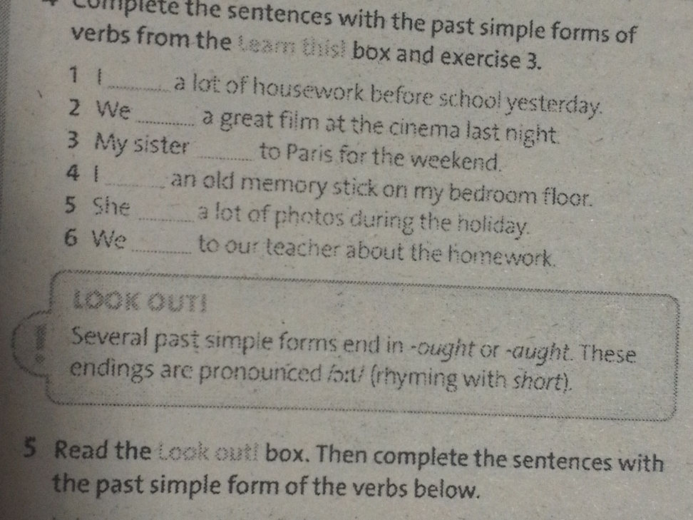4 Complete the sentences with the past | StudyX