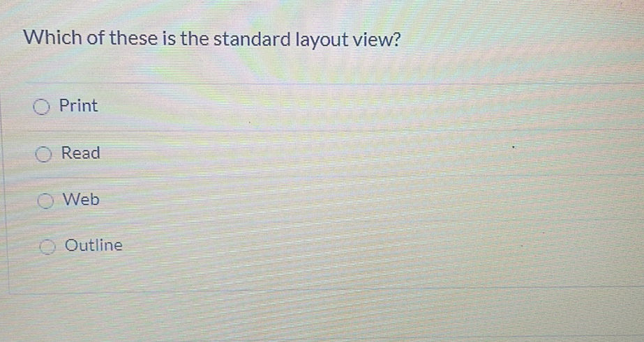 Which of these is the standard layout view?