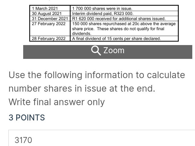 Use the following information to calculate | StudyX