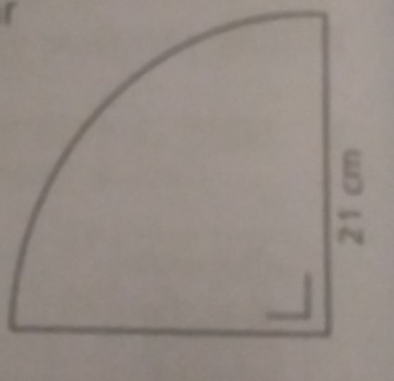 The image shows a quarter-circle with one | StudyX