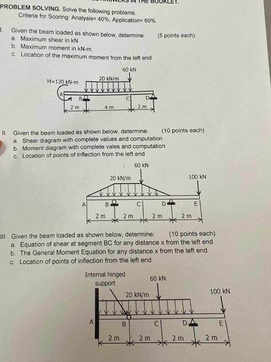 PROBLEM SOLVING. Solve the following | StudyX