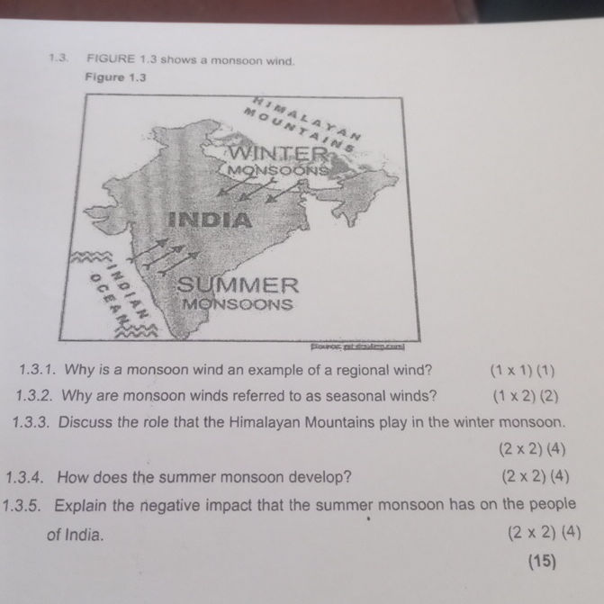 1.3. FIGURE 1.3 shows a monsoon wind. Figure | StudyX