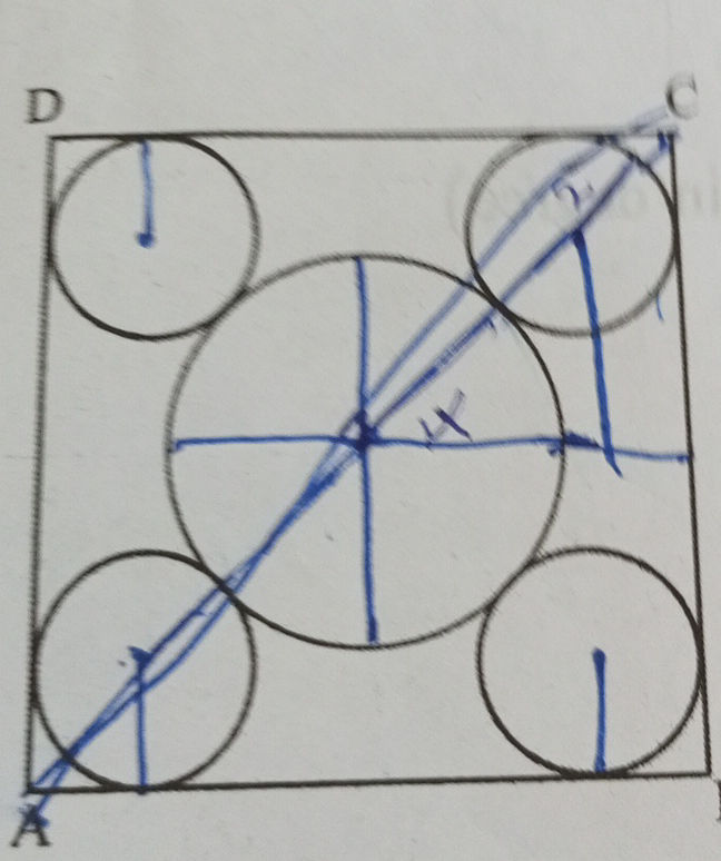 The image shows a square with four circles | StudyX