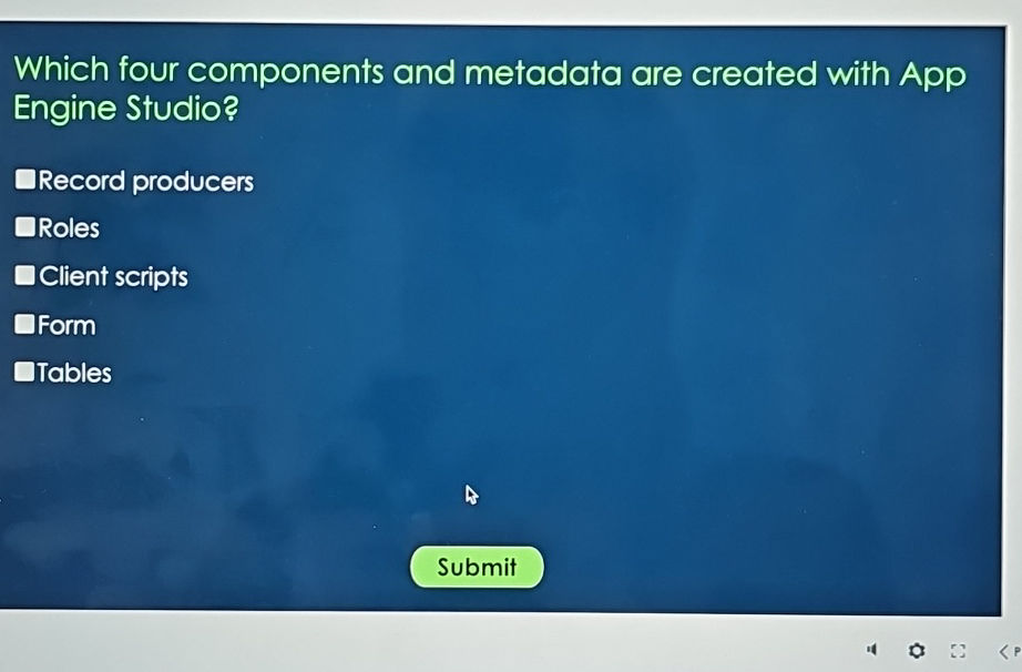 Which four components and metadata are | StudyX