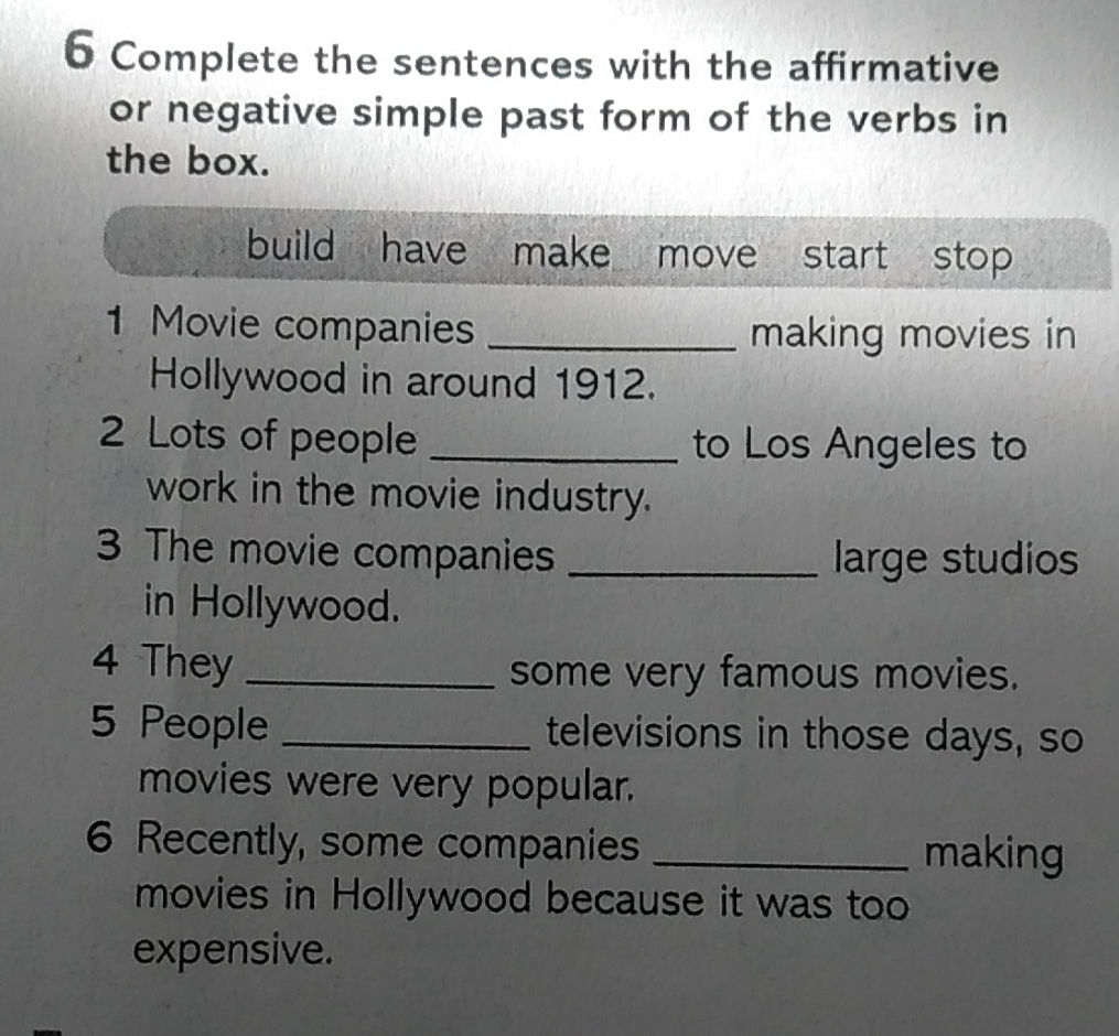 6 Complete the sentences with the | StudyX