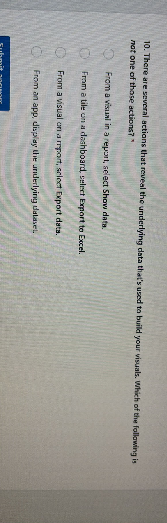 10. There are several actions that reveal | StudyX