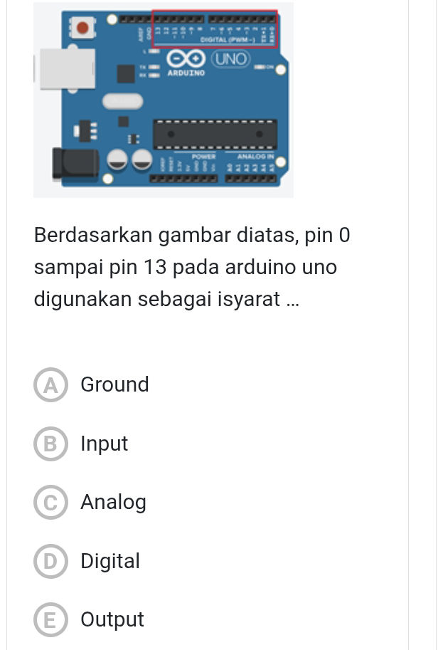Berdasarkan gambar diatas, pin 0 sampai pin | StudyX