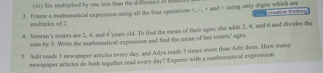 3. Frame a mathematical expression using all | StudyX