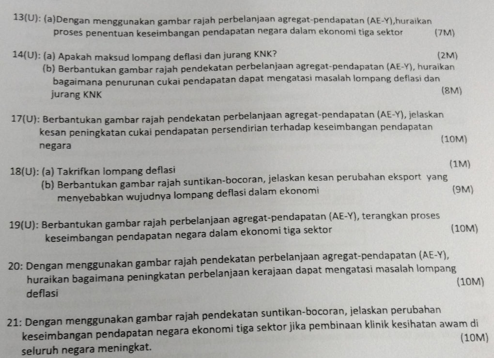 13(U): (a)Dengan menggunakan gambar rajah | StudyX