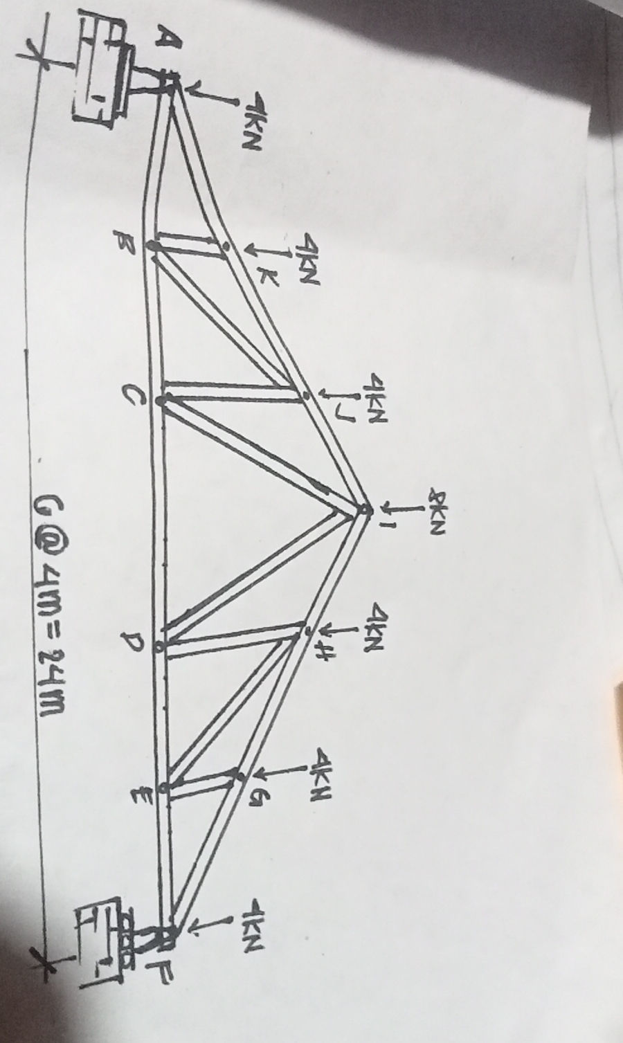 The image shows a truss structure with | StudyX