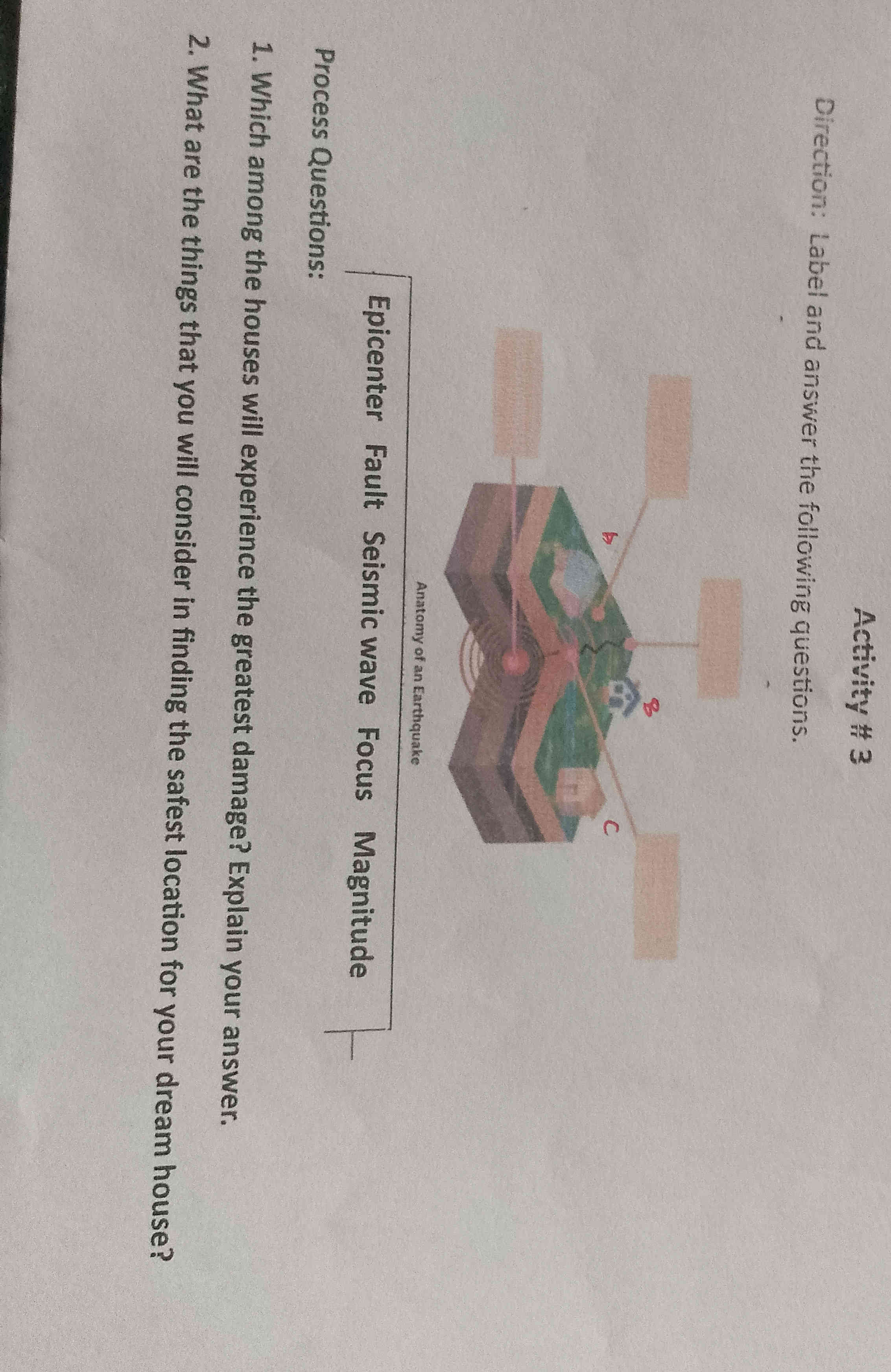 Process Questions: Epicenter Fault Seismic | StudyX