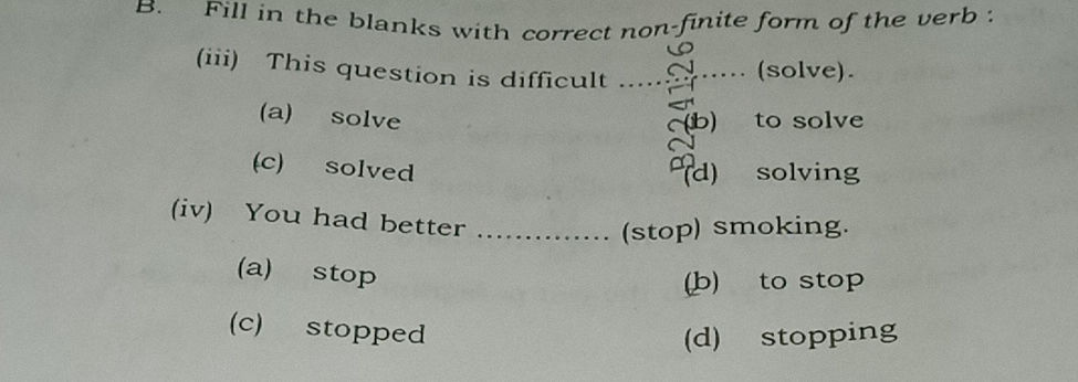 B. Fill in the blanks with correct | StudyX