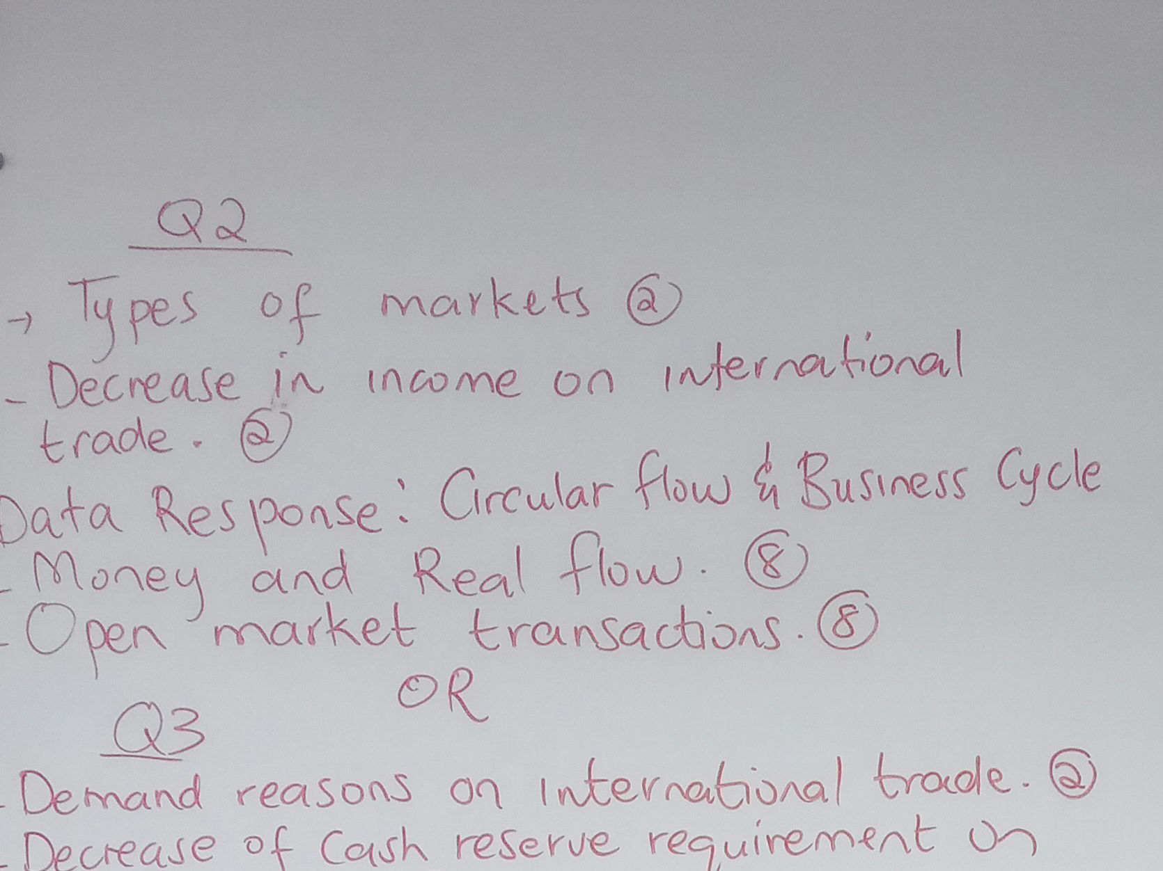 Q2 → Types of markets ② - Decrease in income | StudyX