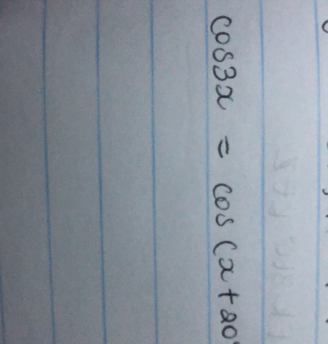 Solving Trigonometric Equation cos3x = cos(x | StudyX