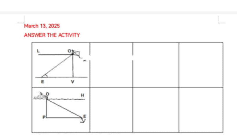 ANSWER THE ACTIVITY There are two diagrams. | StudyX