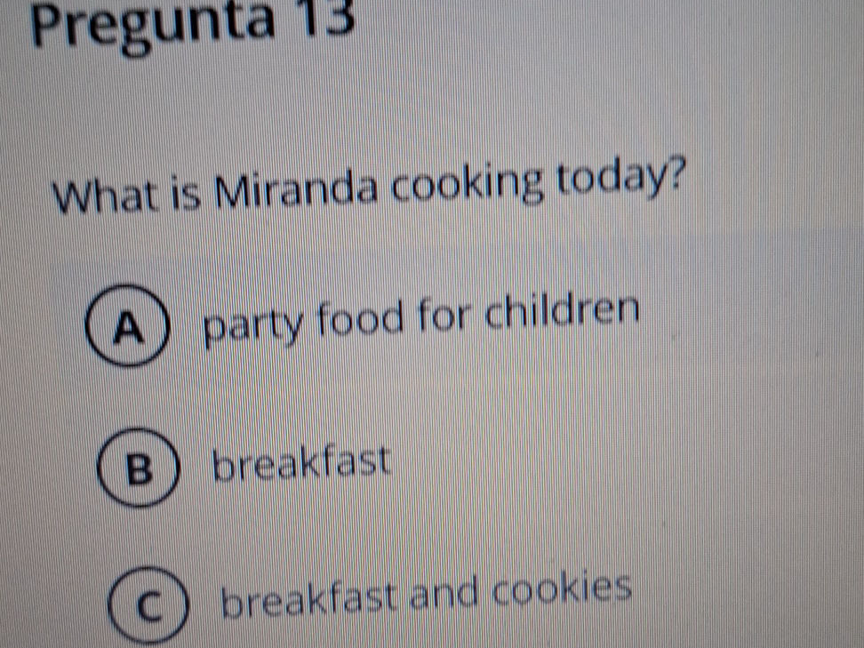 What is Miranda cooking today? A party food | StudyX
