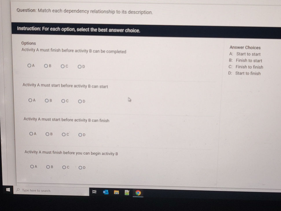 Question: Match each dependency relationship | StudyX
